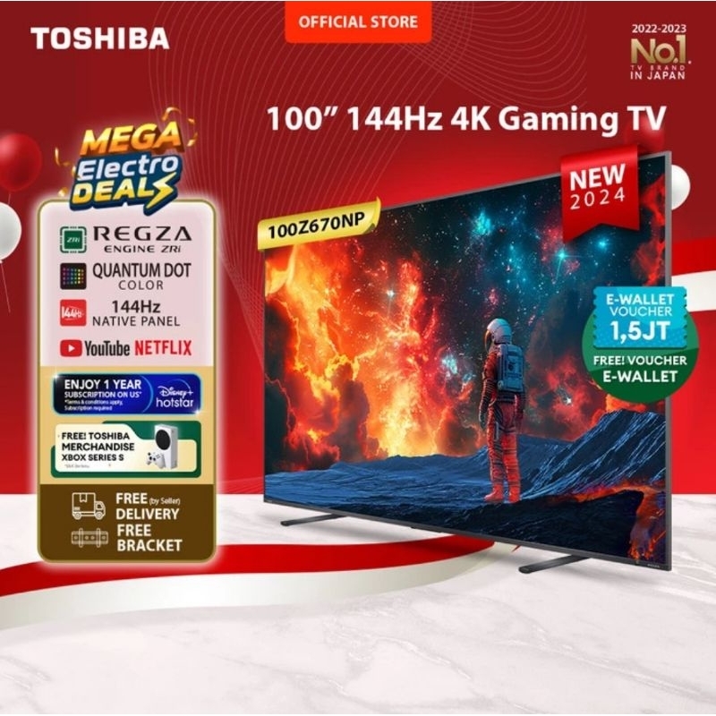 Jual TOSHIBA GAMING TV 100" 144Hz 4K UHD SMART TV DOLBY VISION IQ ...
