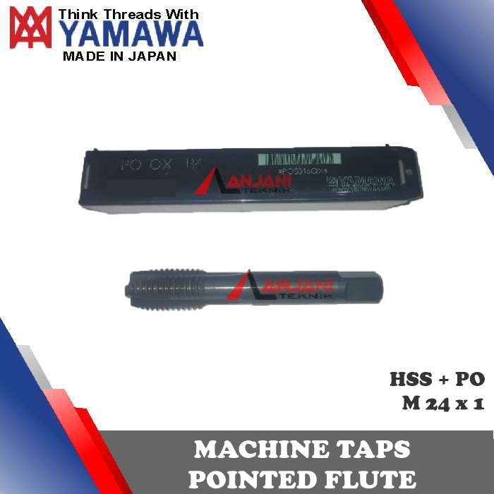 Jual YAMAWA TAP MESIN LURUS HSS M 24 X 1 mm MACHINE TAPS PO POINTED 24X1 / M24 x 1 / M24x1 ...