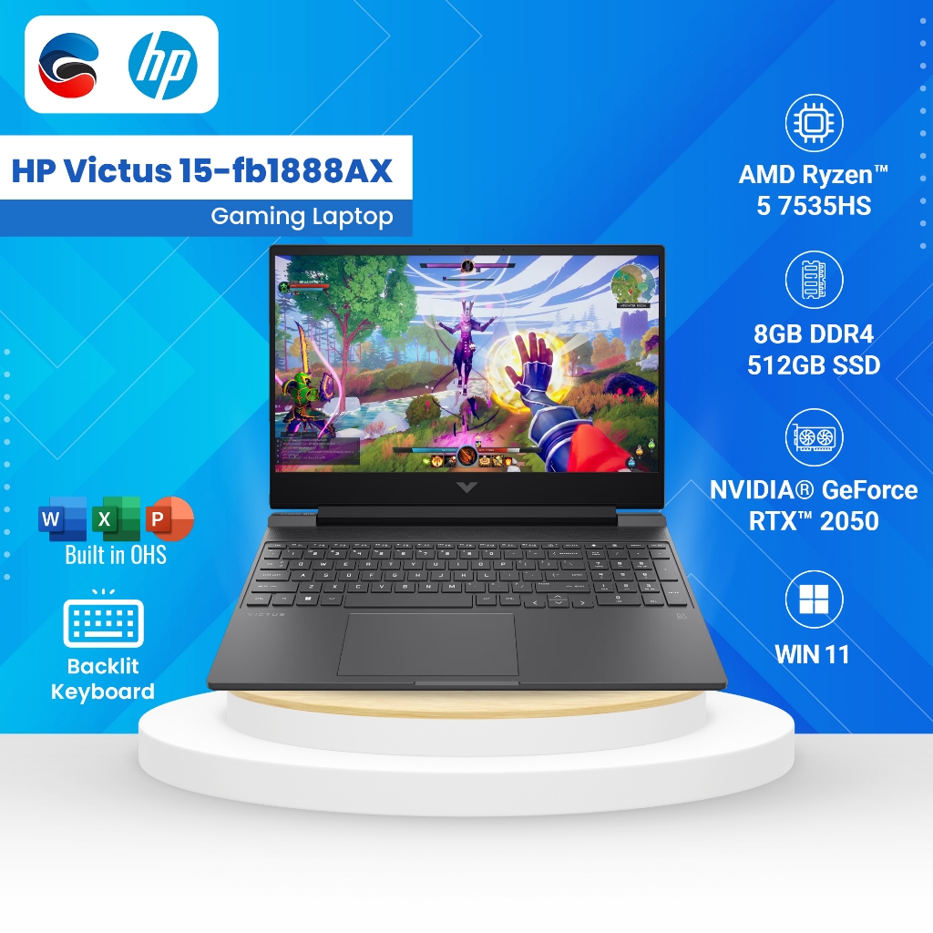 Jual HP Laptop Victus 15 FB1888AX AMD Ryzen 5 7535HS 8GB 512GB SSD 15.6 FHD IPS 144Hz W11 NVIDIA ...