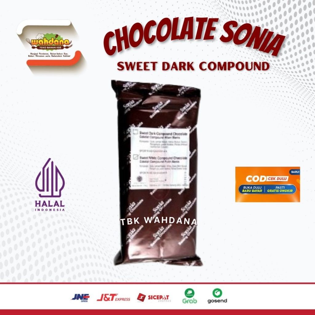 Jual Chocolate SONIA Sweet Dark Compound 1Kg | Shopee Indonesia