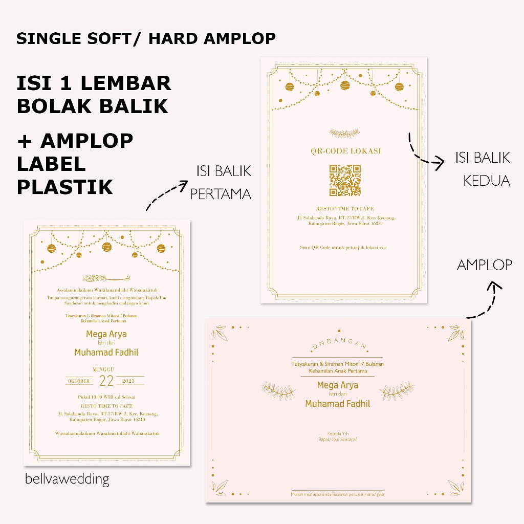 Jual (BISA SATUAN) UNDANGAN SOFTCOVER AMPLOP SYUKURAN TASYAKURAN ...