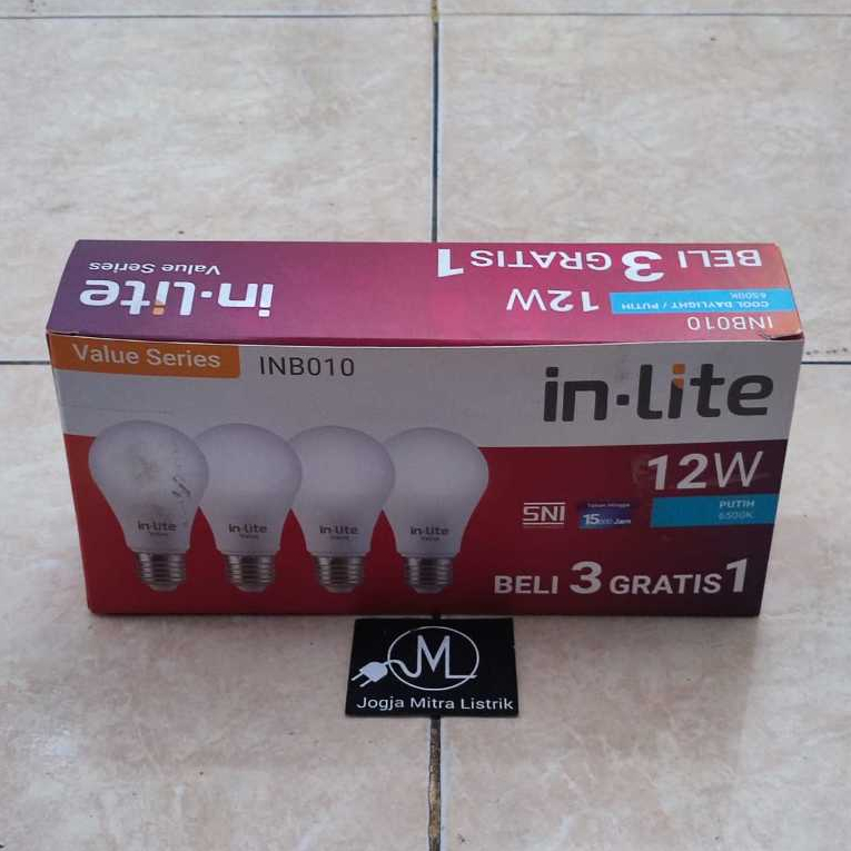 Jual INB010 LAMPU LED BULB PAKET 12W VALUE INLITE - PUTIH | Shopee Indonesia