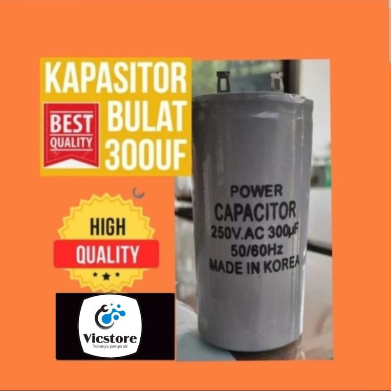 Jual Kapasitor colok 300 uf Power capasitor mfd mikro 250vac soket ...