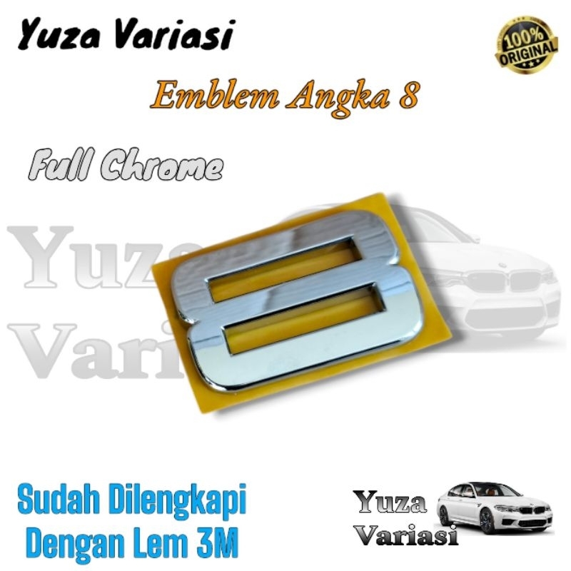 Jual EMBLEM TULISAN ANGKA 8 CHROME ORIGINAL // LOGO EMBLEM TULISAN ...