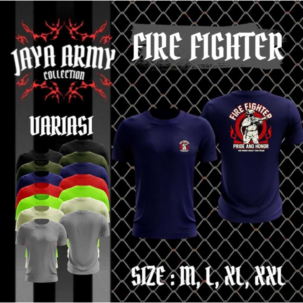 Jual KAOS POLOS DESIGN FIRE FIGHTER/ BAHAN DRIFIT/ NEW JERSEY OLAHRAGA ...