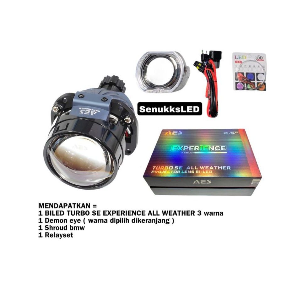 Jual COMBO PAKET HEMAT BILED AES TURBO SE 3 WARNA ALL WEATHER 60 WATT ...
