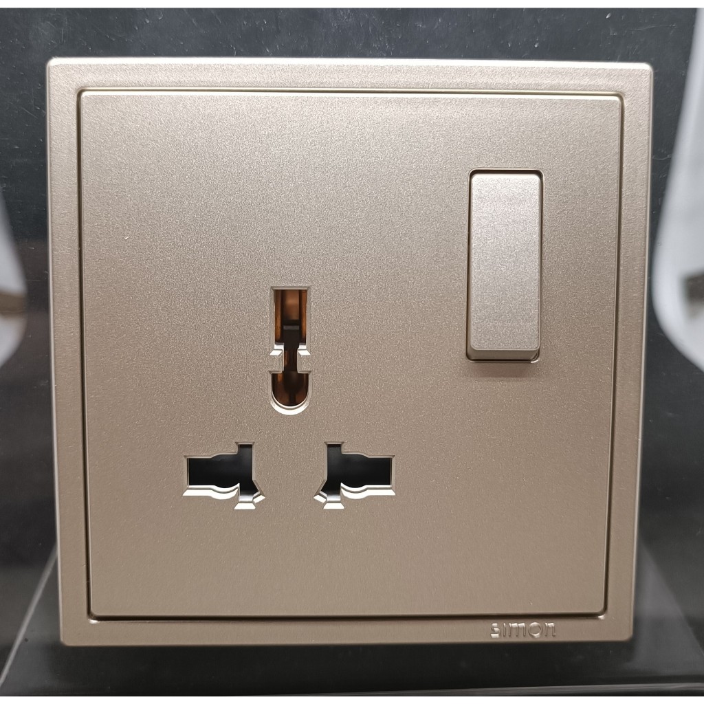 Jual SIMON I7 CHAMPAGNE UNIVERSAL SOCKET W/ SWITCH / MULTI SOCKET ...