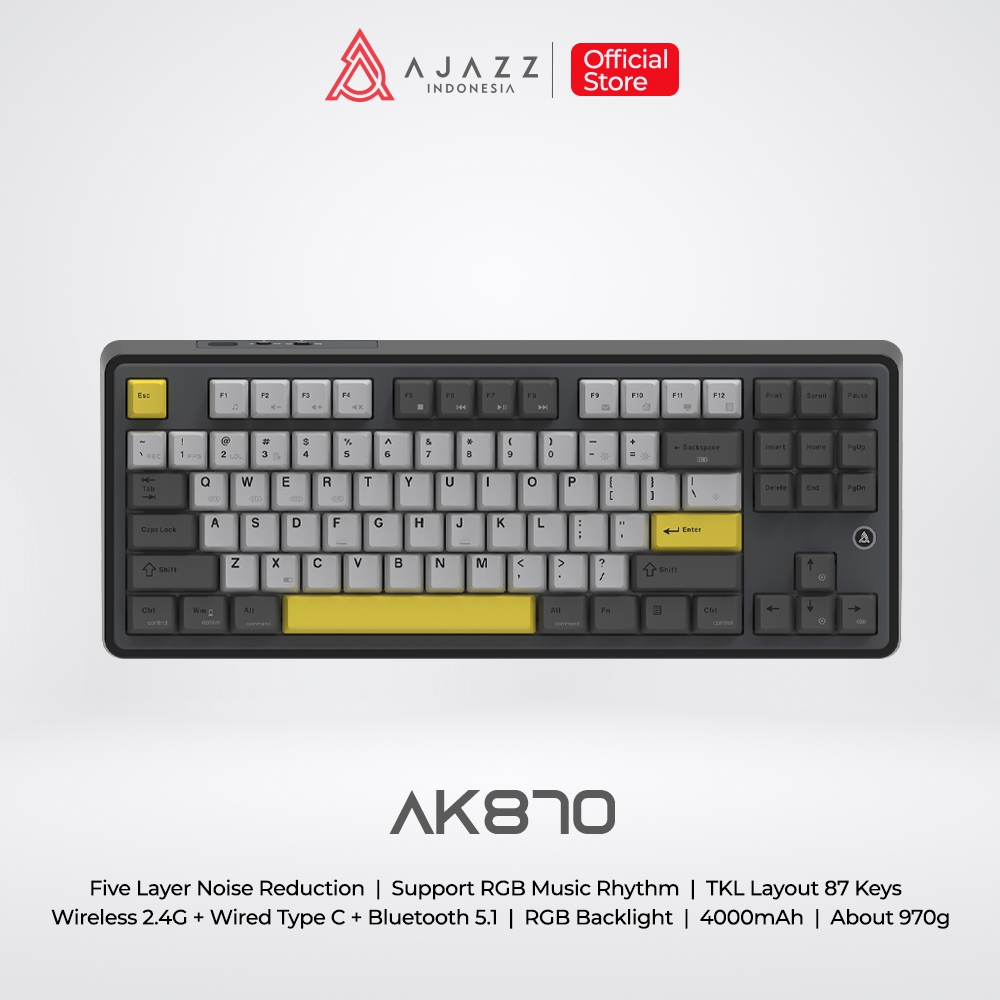 Jual Ajazz AK870 TKL Mechanical Keyboard 3-Mode RGB | Shopee Indonesia