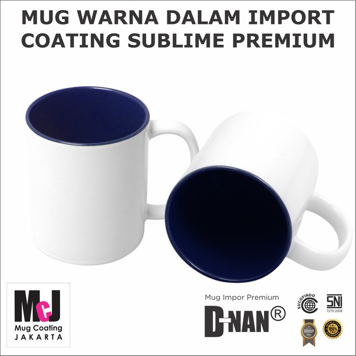 Jual Mug Warna Dalam Biru Safir Coating Impor (Min 12 pcs) | Shopee ...