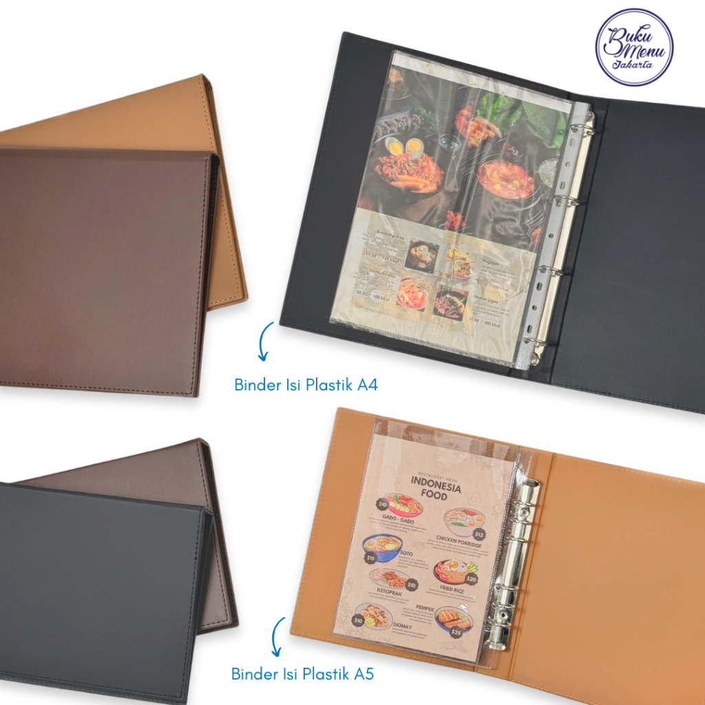 Jual Buku Menu kulit Binder A4 isi plastik Interx A4 dan Binder A5 isi ...