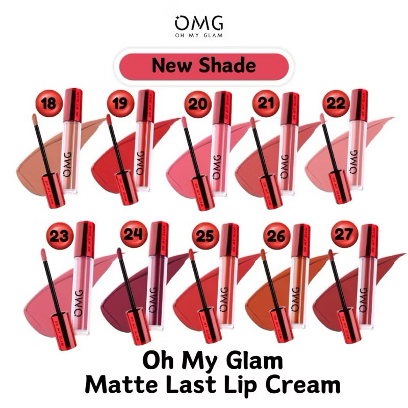 Jual New Shade ! OMG OH MY GLAM Mattelast Lip Cream 1-30| omg lip cream ...