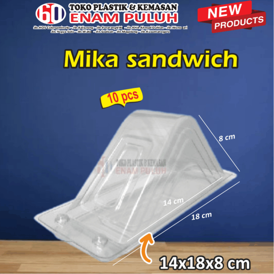 Jual Mika Sandwich Segitiga Plastik / Mika Sando Fruit Salad / Mika ...