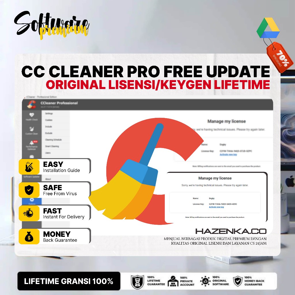Jual Ccleaner Professional Full Version Lisensi Keygen Original