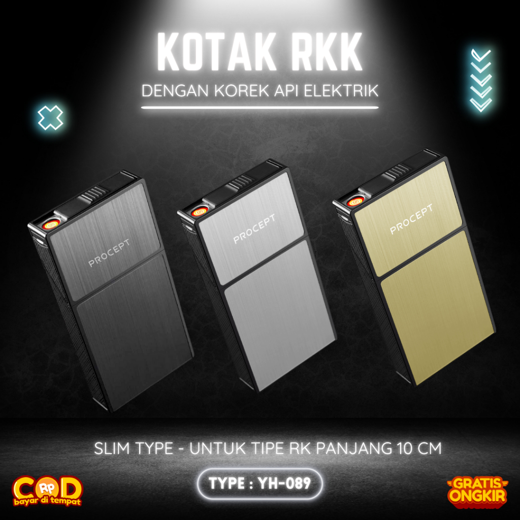 Jual ProCept Kotak Rokok Rkk Slim Edition Panjang Dengan Korep Api ...