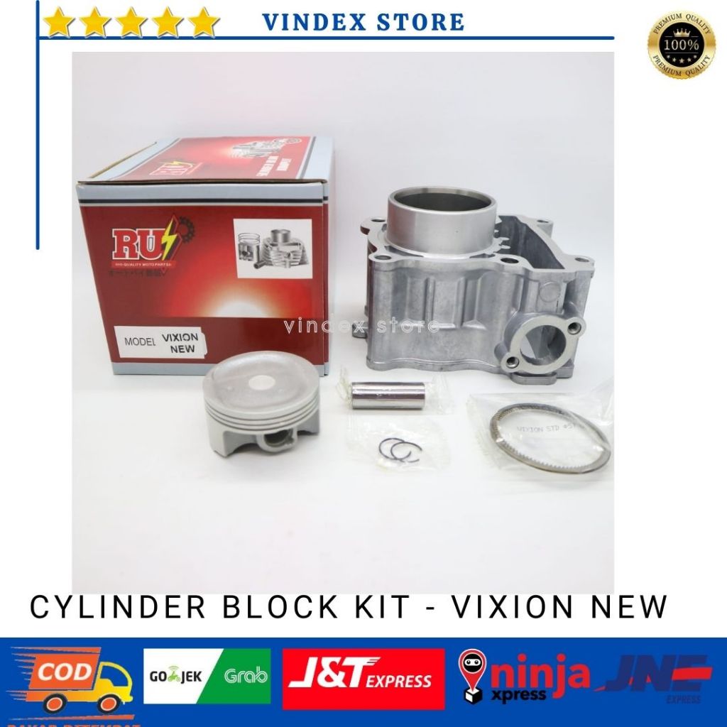 Jual BLOK SEHER BORING BLOCK CYLINDER SET KOMPLIT RING PISTON KIT NEW VIXION R JUPITER MX KING ...