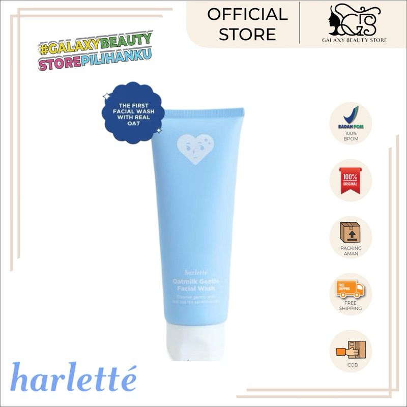 Jual HARLETTE Oatmilk Gentle Facial Wash - 100g ( Facial wash Oatmilk ...