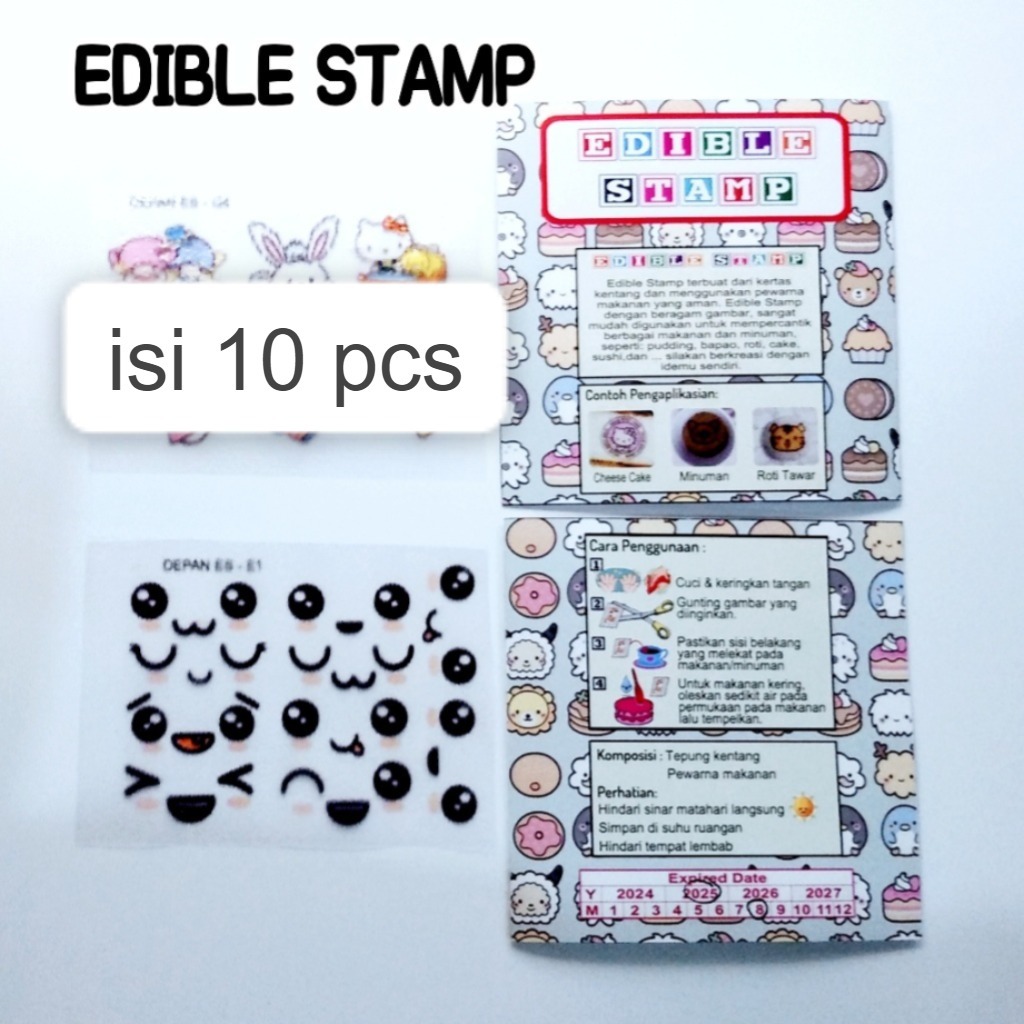 Jual (READY BANDUNG Edible Stamp Stiker Makanan Edible Stiker Edible ...