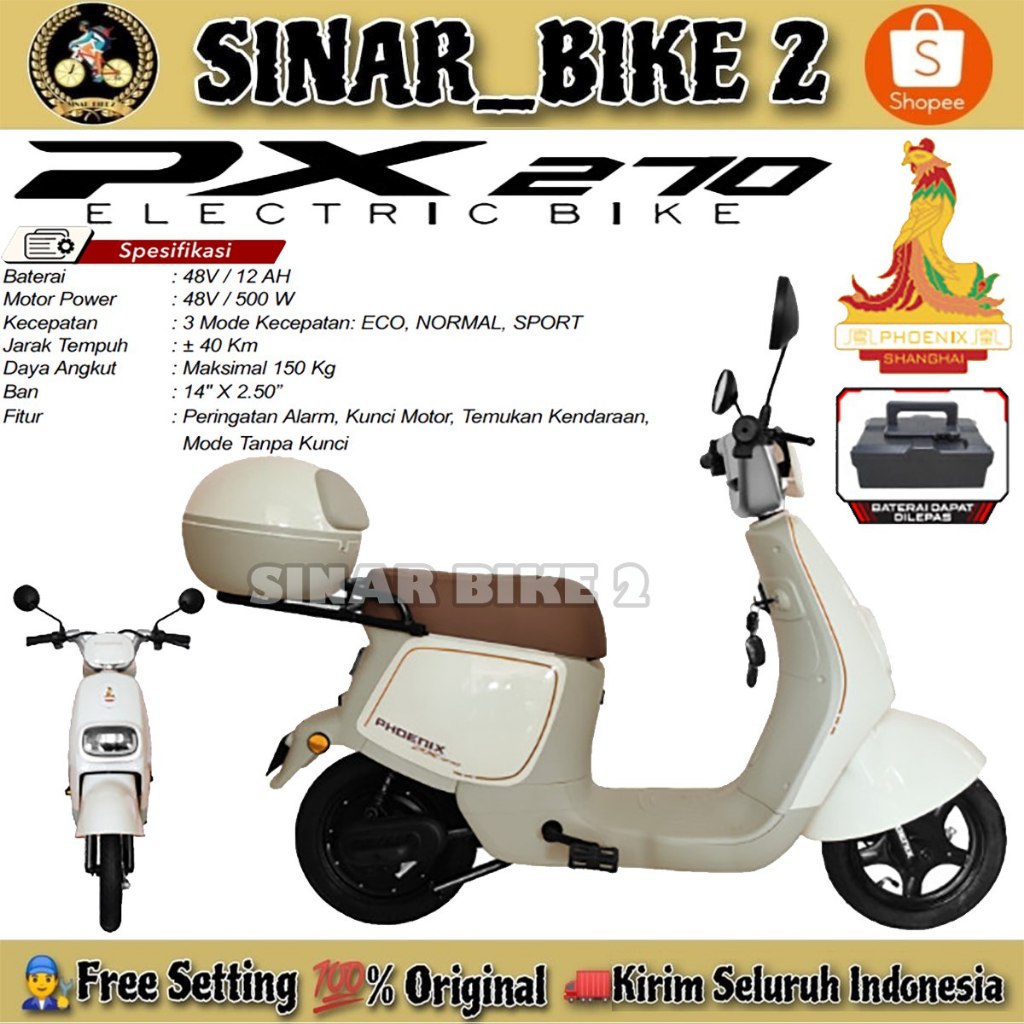 Jual Sepeda Listrik E-BIKE PHOENIX PX 270 Box 500 Watt Electric Bike ...