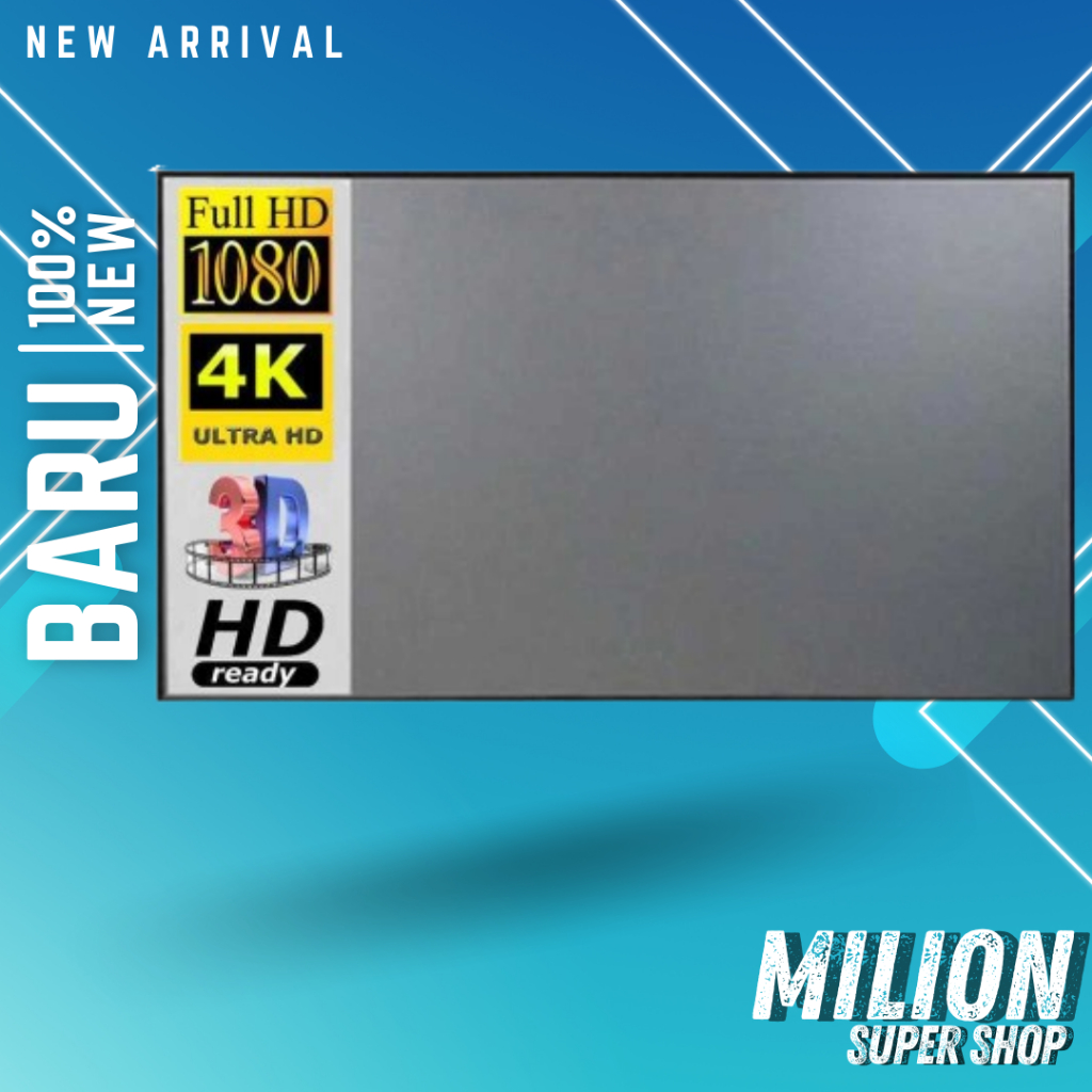Jual Layar Proyektor Dinding Wall 4K Full HD Ukuran Super Besar 100 ...