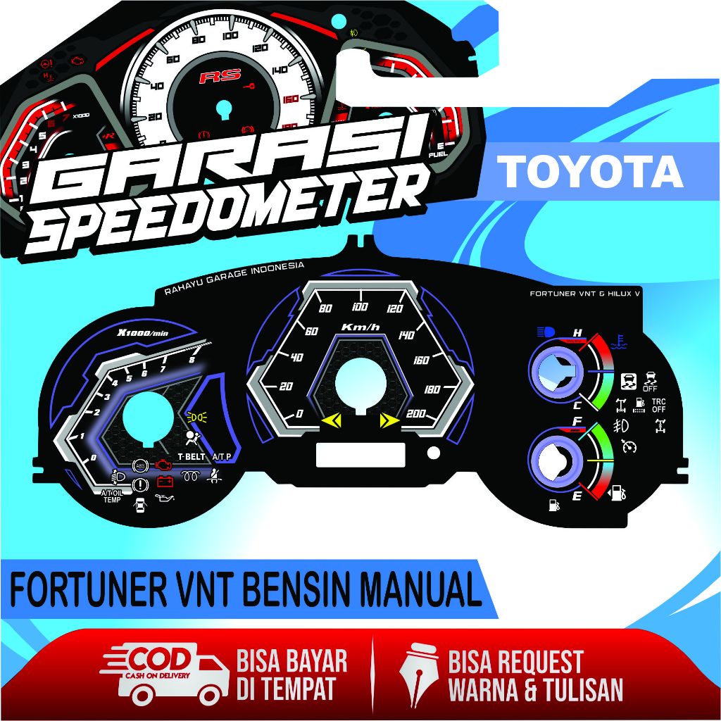 Jual PAPAN SPEEDOMETER CUSTOM TOYOTA FORTUNER VNT DAN HILUX TYPE V ...