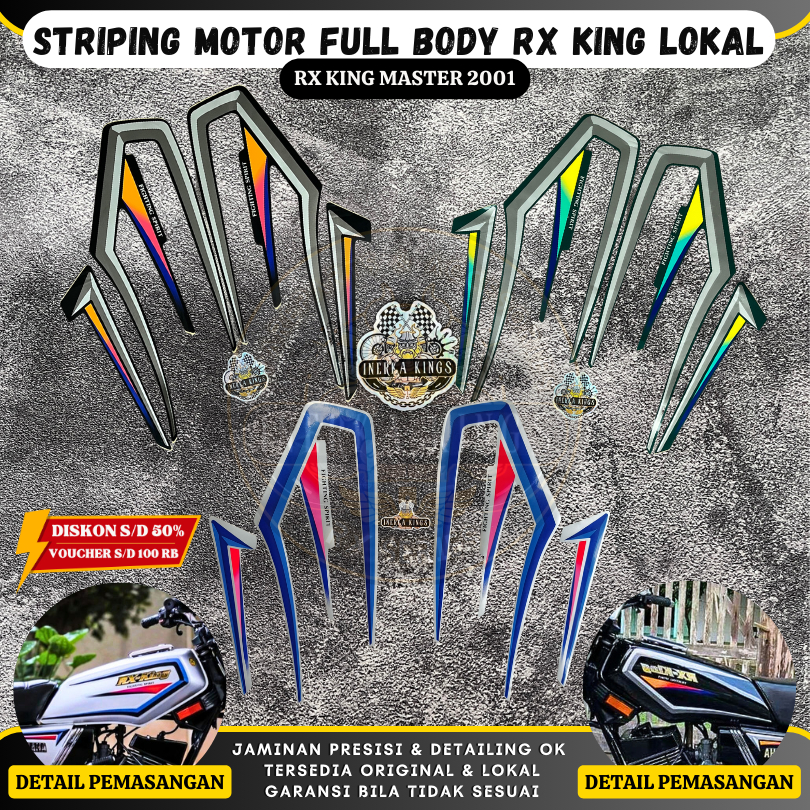 Jual Striping Sticker Motor RX King RXK 2000-2001 Hitam Hijau Silver ...