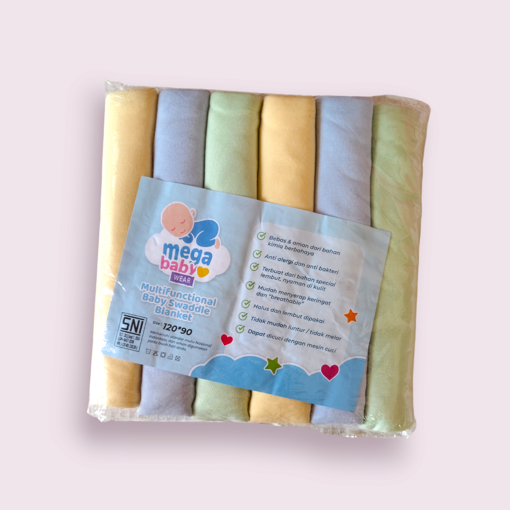 Jual Mega - Kain Bedong Bayi Doubleknit Warna Polos 120 x 90 Bedong ...