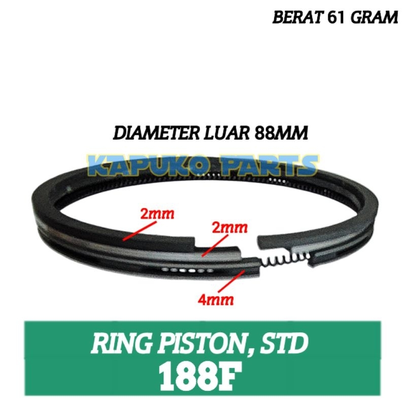 Jual 188F RING SEHER RING PISTON STD 88MM UNTUK GENSET MESIN DIESEL KAMA KIPOR | Shopee Indonesia