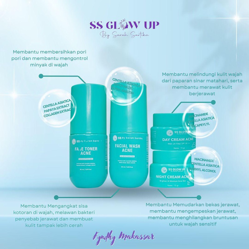 Jual KEMASAN BARU PAKET ACNE SS GLOW UP || Sarah Sartika || Morowali ...