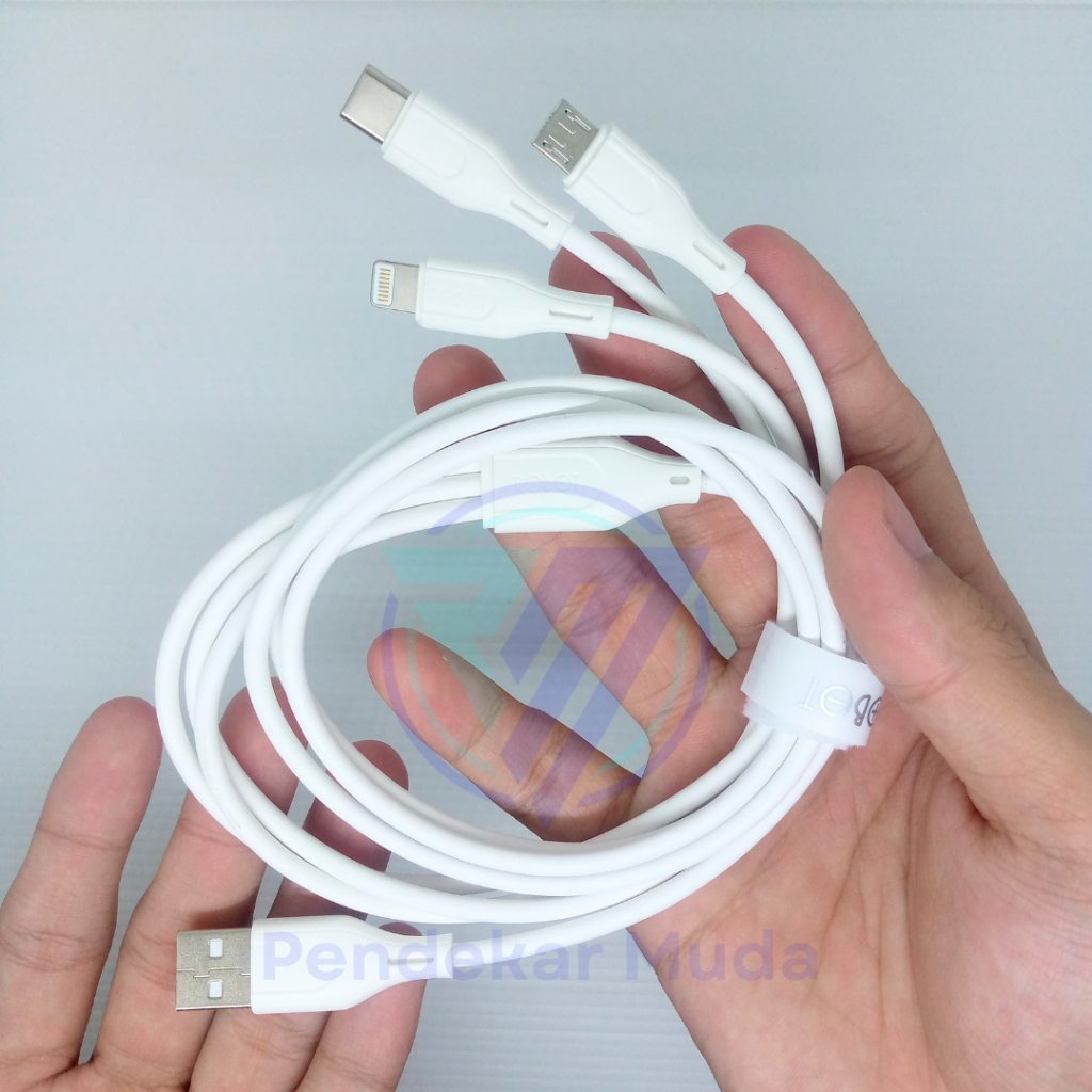 Jual Kabel data / Kabel charger 3 IN 1, Merek ROBOT RDY120 | Shopee ...