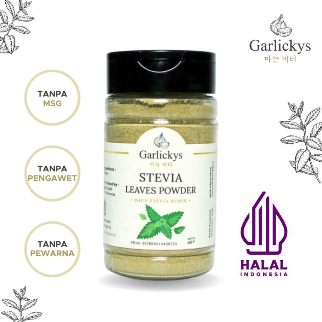 Jual GARLICKYS Daun Stevia Bubuk Powder Cair Kering Halal | Shopee ...