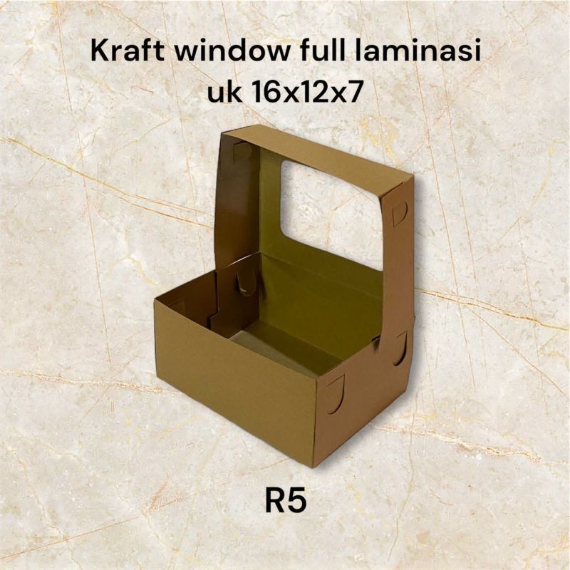 Jual Box Kraft Window full laminasi R5 uk 16x12x7 (isi 100pcs) | Shopee ...