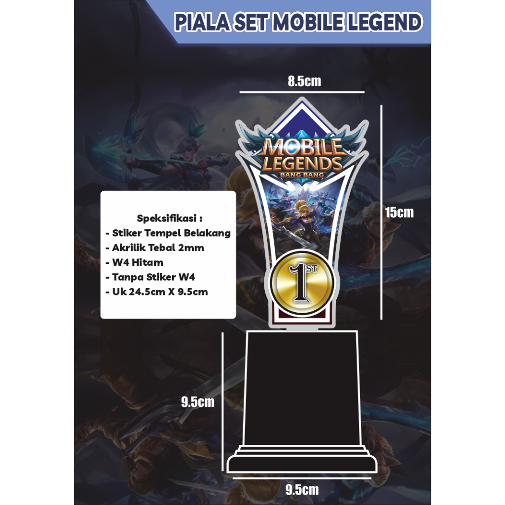 Jual 1 SET JUARA 1- 3 PIALA TROPHY MOBILE LEGEND | Shopee Indonesia