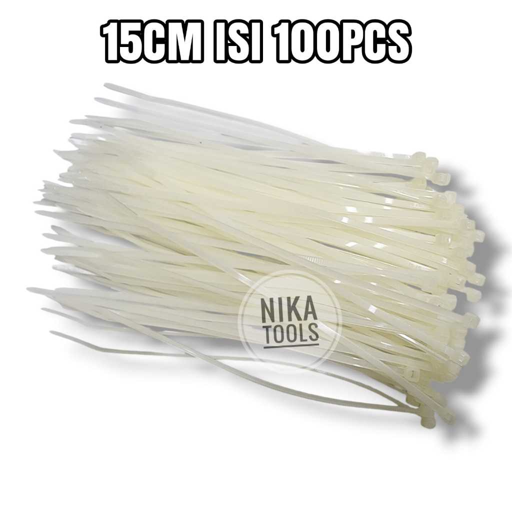 Jual Kabel Tis 15 cm 150 mm Cable Ties Tie Nylon Nilon Putih 100pcs | Shopee Indonesia
