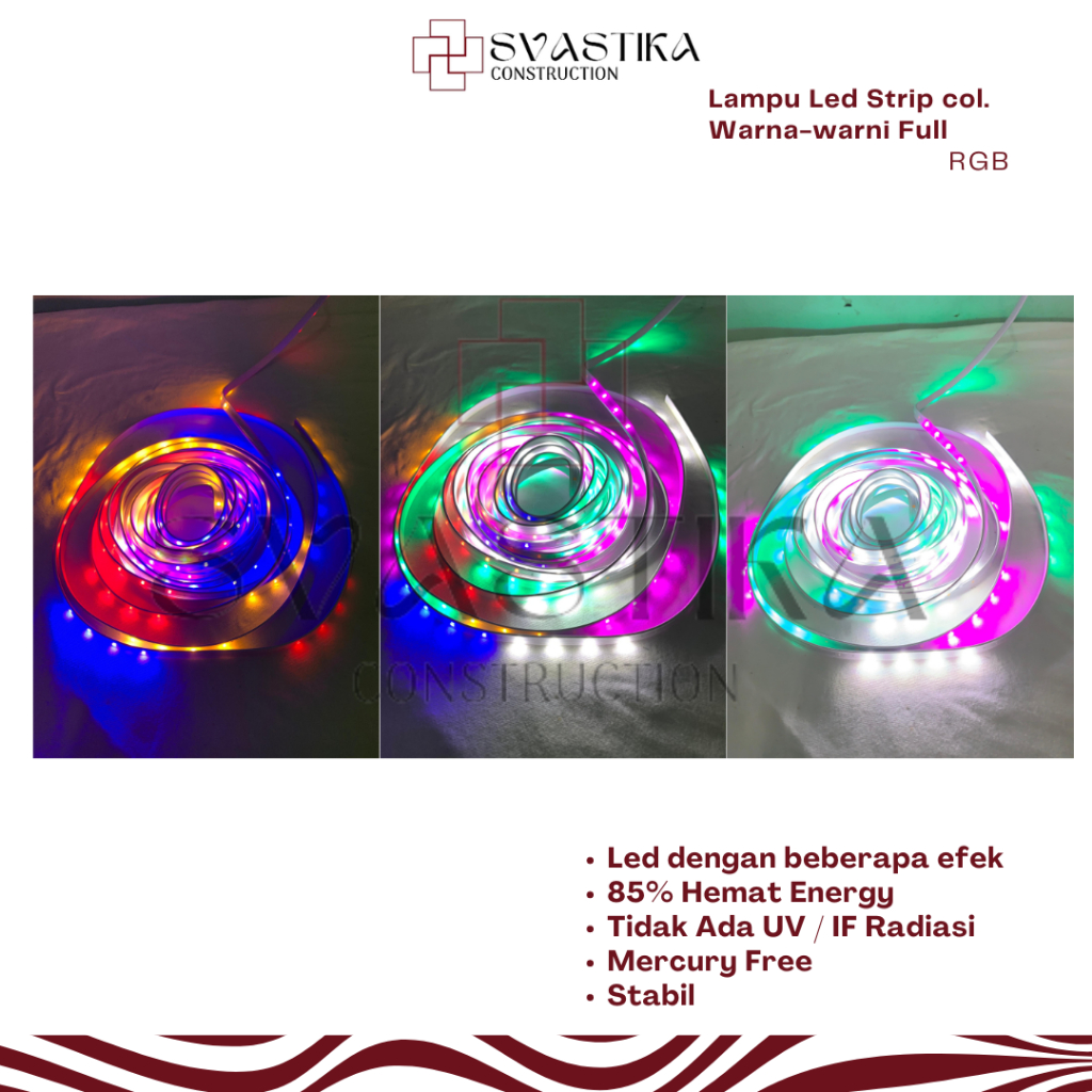 Jual RGB Lampu LED Strip 7 meter Led Strip Merah Putih Rainbow Warna ...