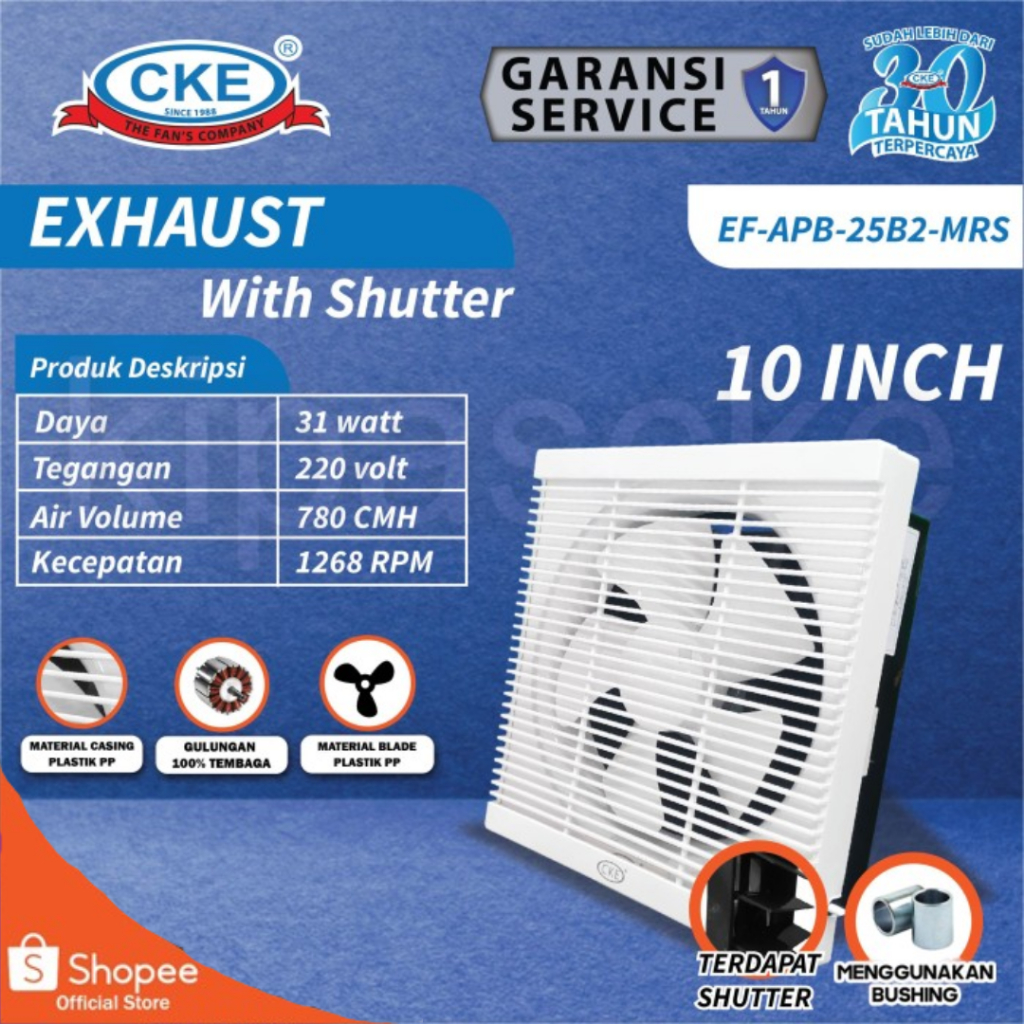 Jual CKE Wall Exhaust Fan EF-APB-25B2-MRS ukuran 10 Inch Kipas Angin ...