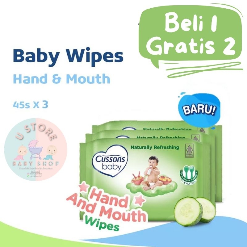 Jual Tisu Basah Cussons Baby Wipes naturally refreshing [ BUY 1 GET 3 ...