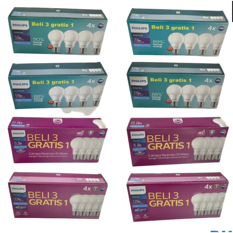 Jual LED PAKET MULTIPACK PHILIPS MYCARE DAN ESSENTIALS 6W 8W 10W 12W ...