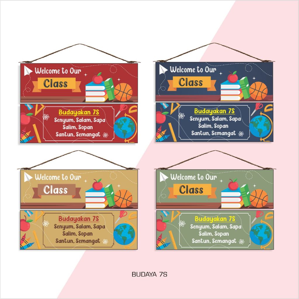 Jual Prima Shabby Craft Hiasan Dinding Walldecor Pintu Kelas Sekolah Budaya 7S Welcome Susun ...