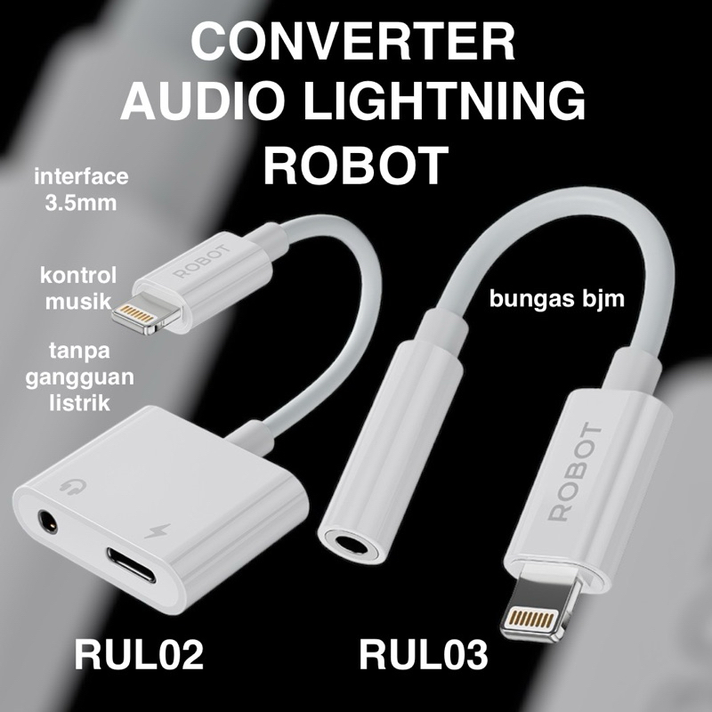 Jual ROBOT CONVERTER AUDIO LIGHTNING JACK 3.5MM | Shopee Indonesia