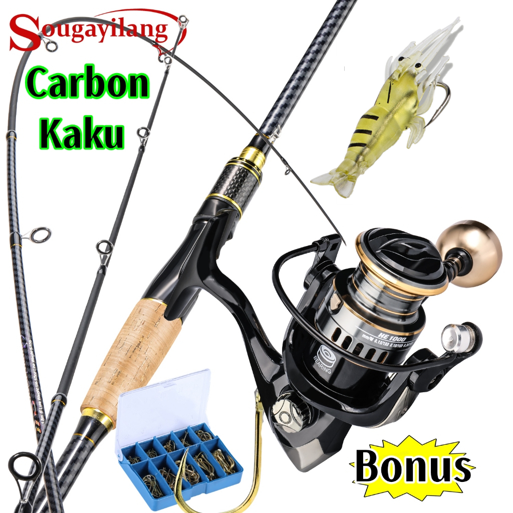 Jual Sougayilang Joran Pancingan Set 180cm Kaku Carbon 5-10LB 1000-5000 Reel Pancing Ultralight ...
