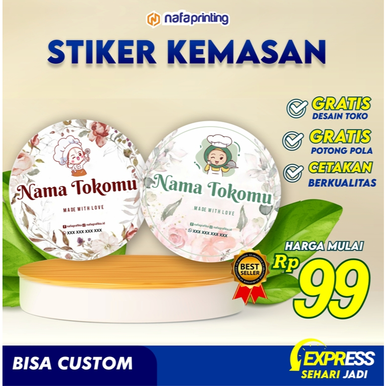 Jual STIKER LABEL KEMASAN MAKANAN MINUMAN SUDAH CUTTING SEHARI JADI ...