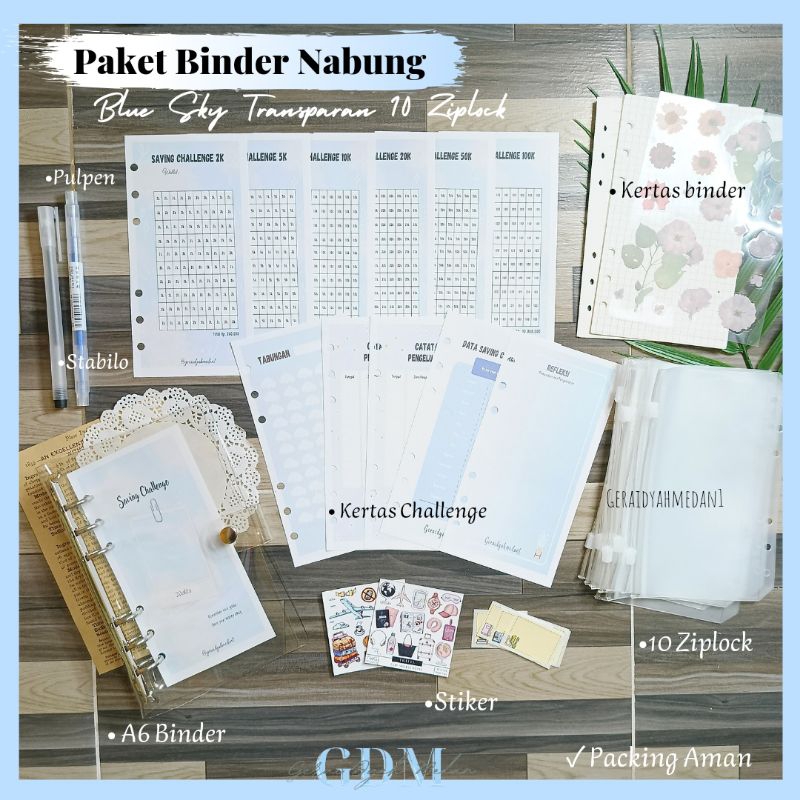 Jual Paket Binder Nabung Bluesky Transparan 10 Ziplock Lengakap ...