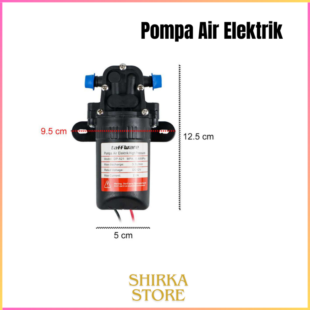 Jual SS - Taffware Pompa Air Elektrik High Pressure Water Pump 12V 3.5L ...
