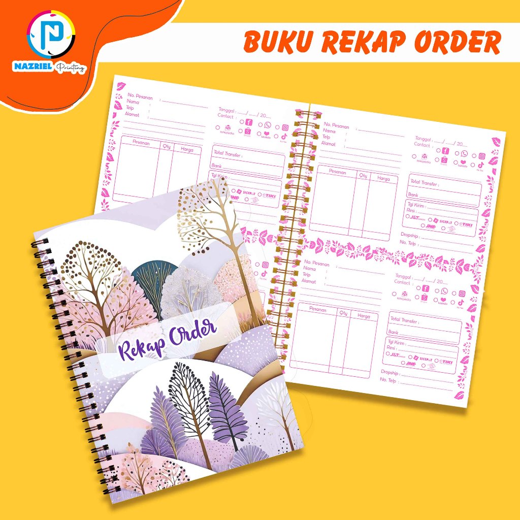 Jual (NON CUSTOM) POTRAIT Buku Rekap Order A5 Jilid Spiral isi Berwarna ...