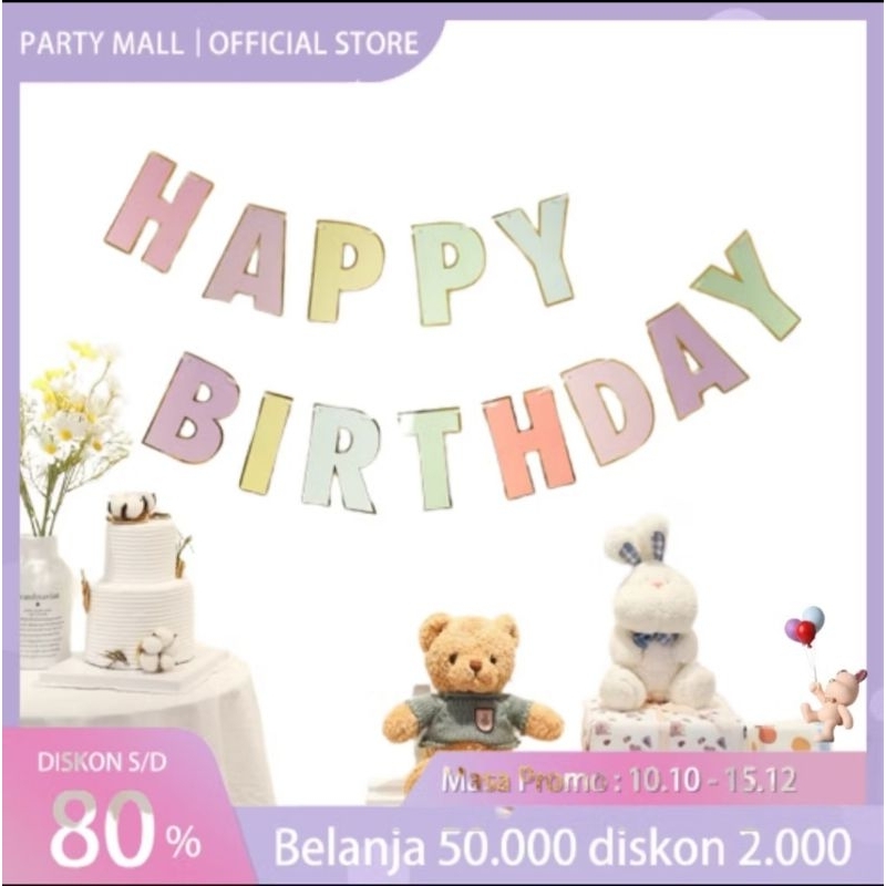 Jual BANNER ULAH TAHUN RAINBOW/Banner Ulang Tahun/Pesta Ulang Banner ...