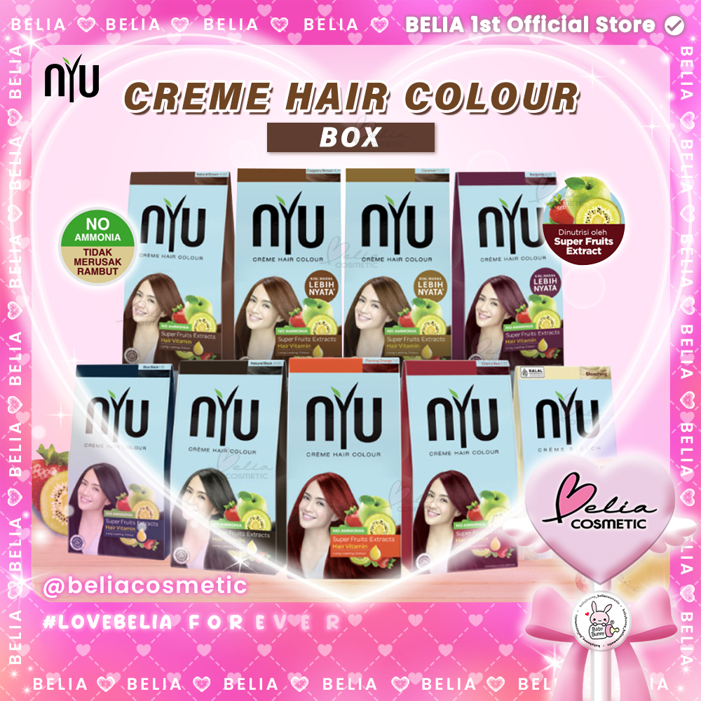 Jual BELIA NYU Creme Hair Colour Box | Pewarna Rambut | No Ammonia ...