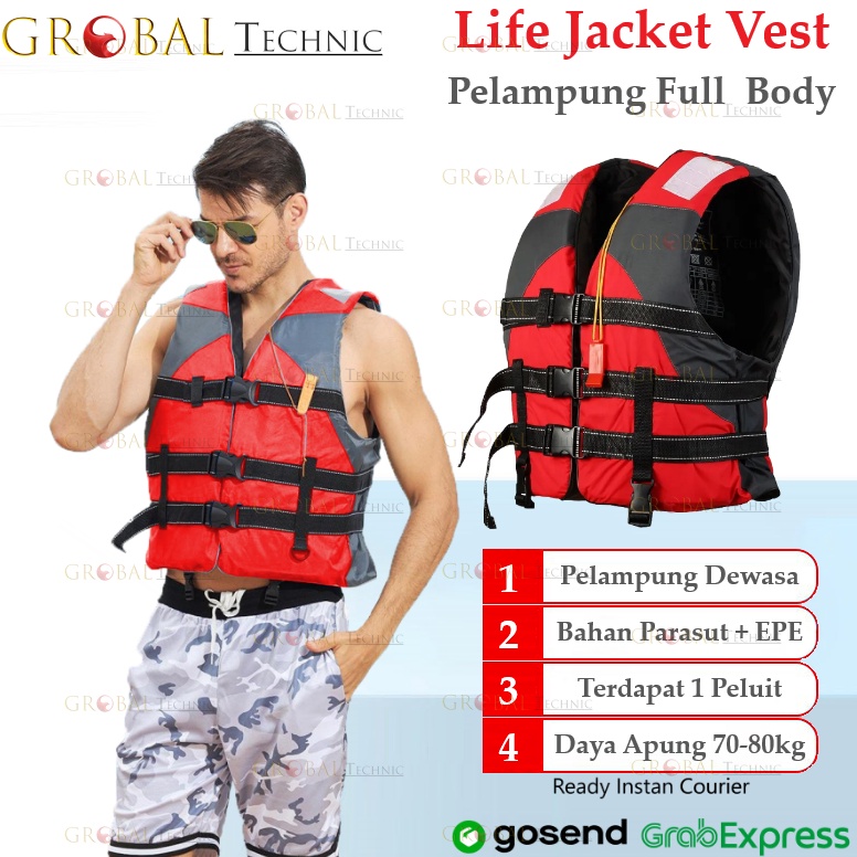 Jual Harga Bersahabat Life Jacket Swimming Vest With Whistle Jaket ...