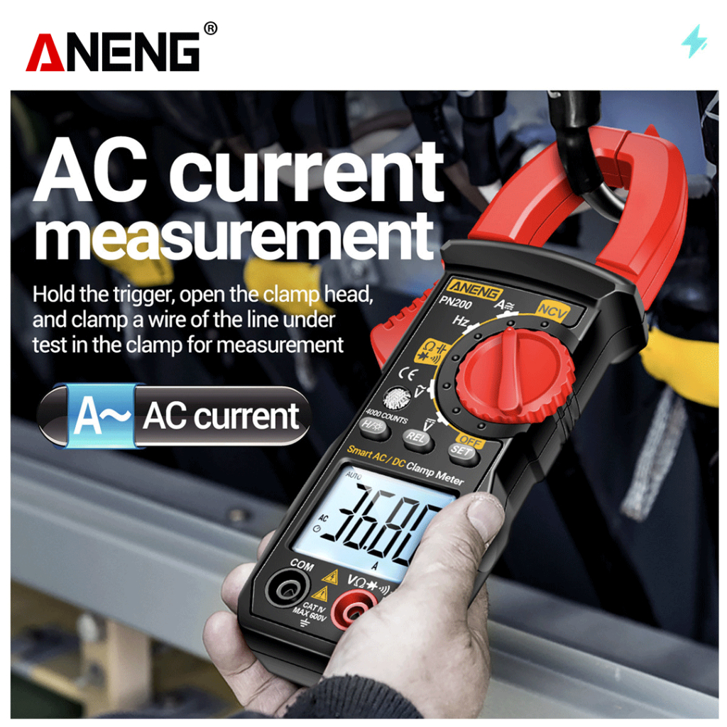 Jual Aneng PN200 Digital Clamp Meter DC/AC 600A Current 4000 Counts Ori ...