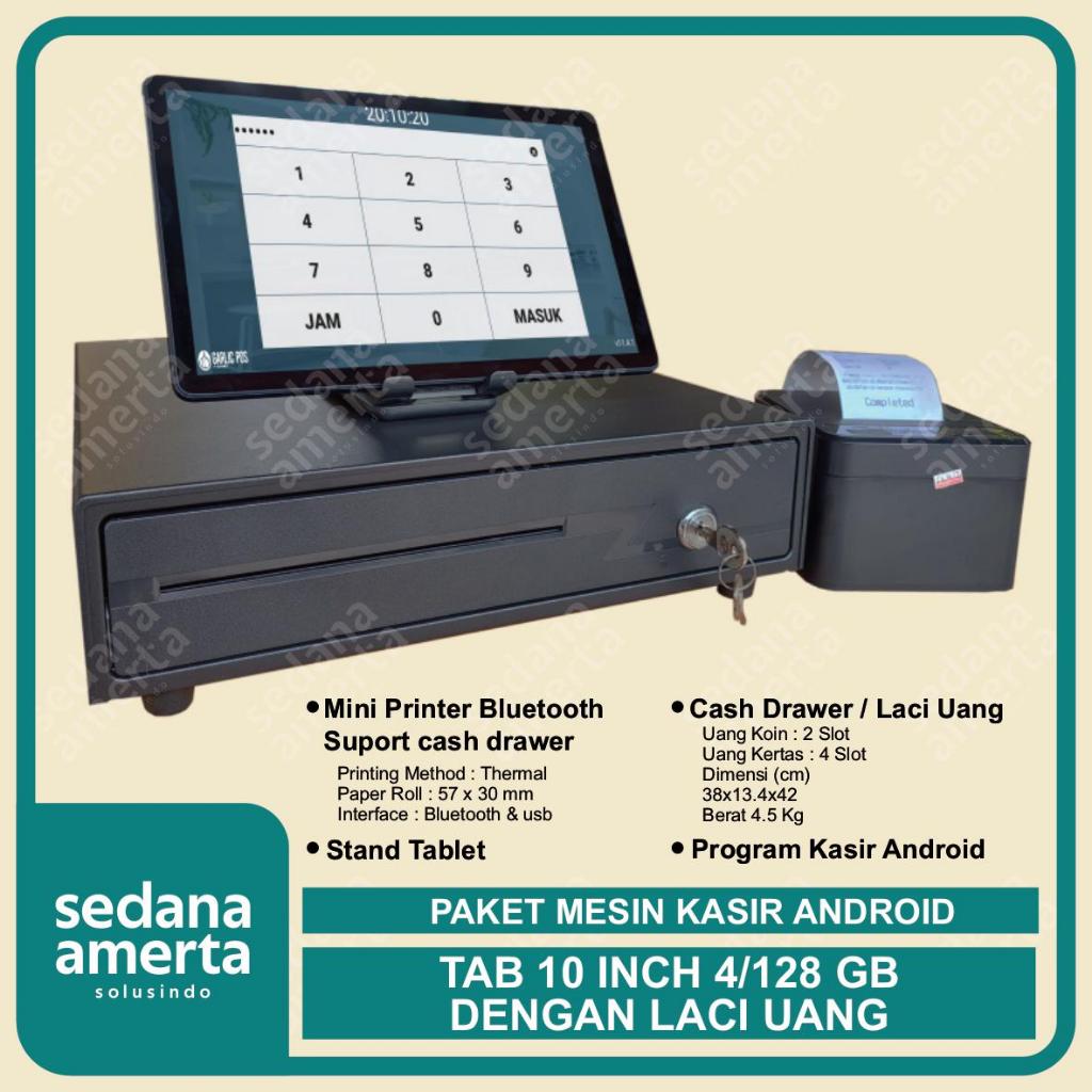 Jual Paket Mesin Kasir Android POS Tablet/Tab 10 Inch 4/128- PAKET ...
