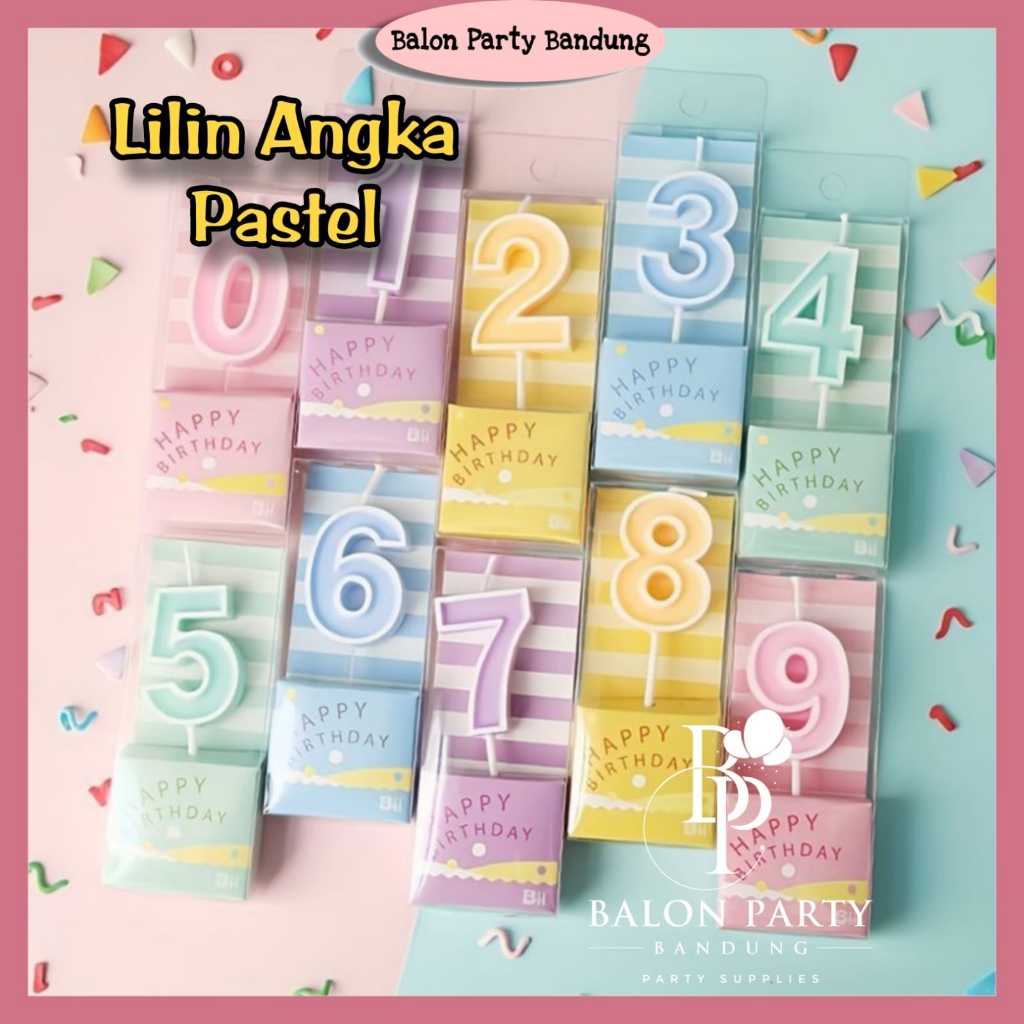 Jual BALON PARTY [ SATUAN ] Lilin Angka Pastel | Shopee Indonesia